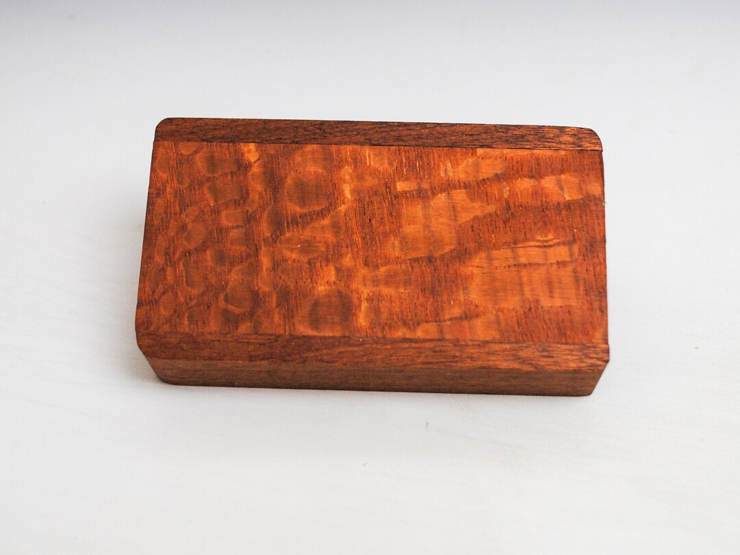 Slide Top Small Wood Box of Mahogany With Lacewood - USA Made by ...