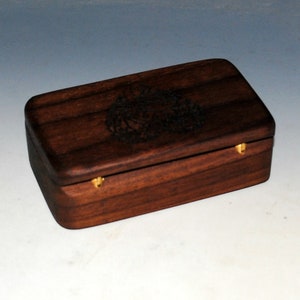 Small Wooden Box With Engraved Tree of Life Heart of Walnut Handmade ...