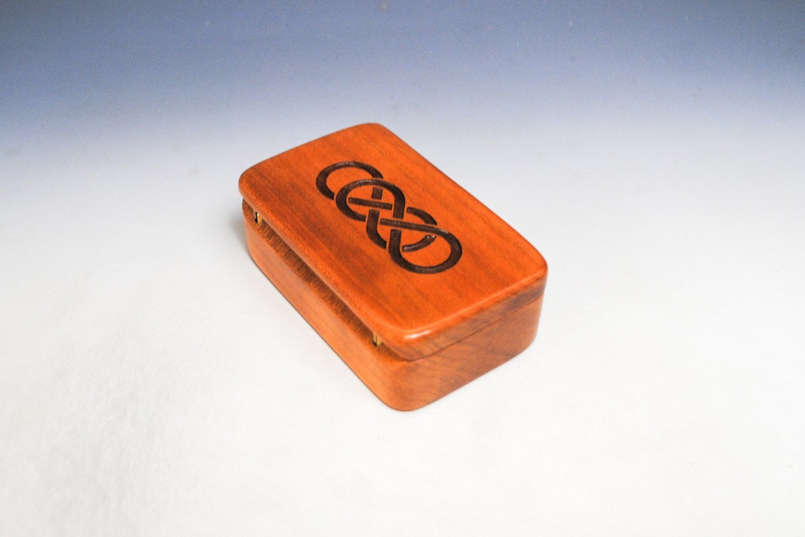Small Wooden Box With Engraved Double Infinity on Cherry - Etsy