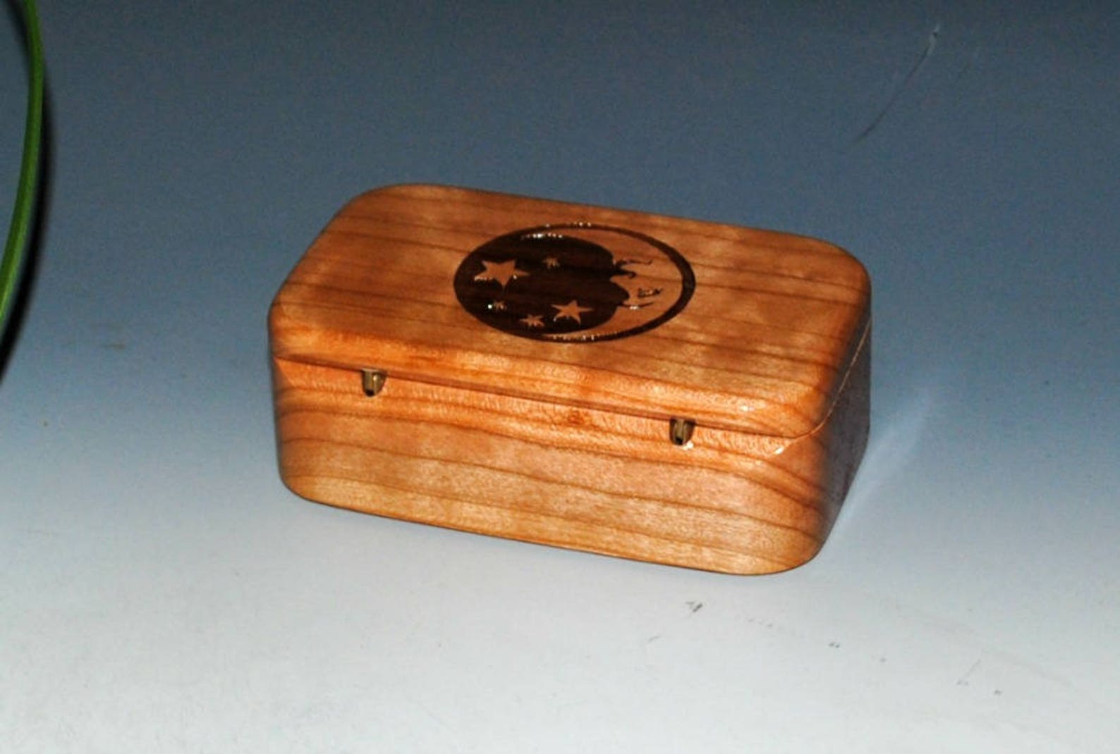 Wooden Box With Moon & Stars of Cherry Handmade Box for - Etsy