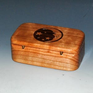 Wooden Box With Moon & Stars of Cherry Handmade Box for Treasures ...