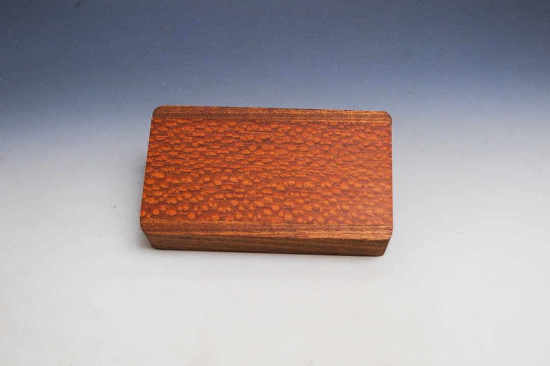 Slide Top Small Wood Box of Mahogany With Leopardwood USA - Etsy