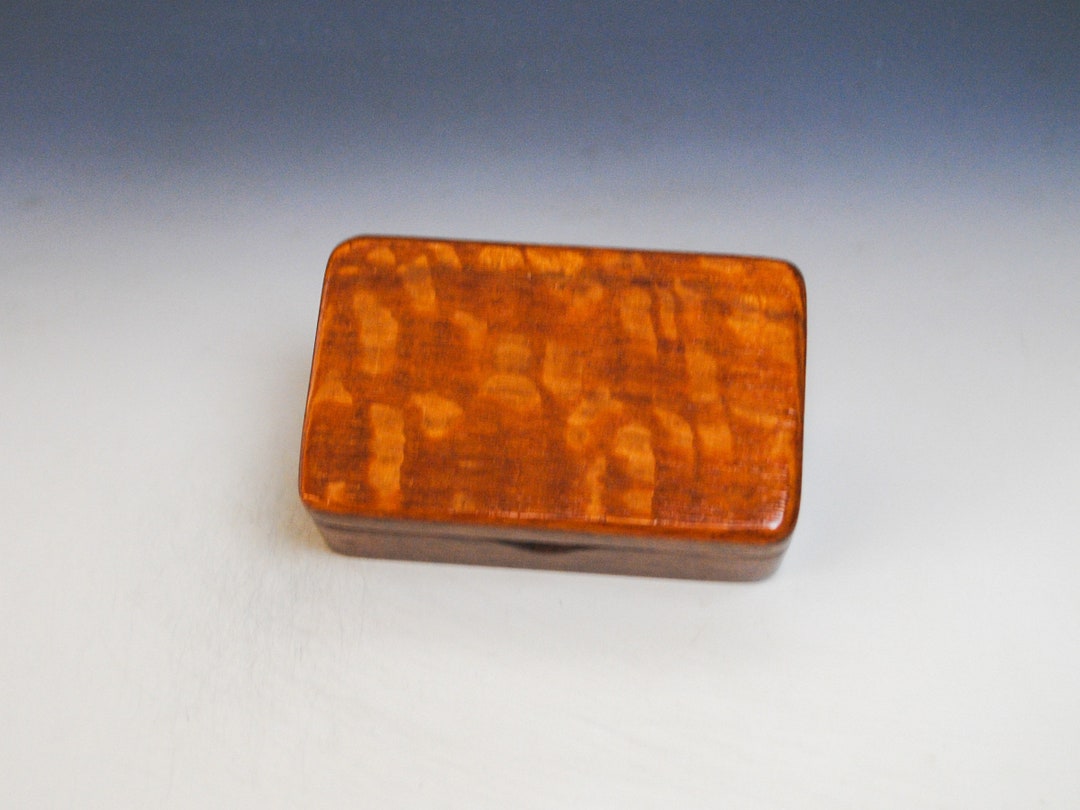 Very Small Wooden Box With Lid of Walnut & Lacewood Handmade in America ...