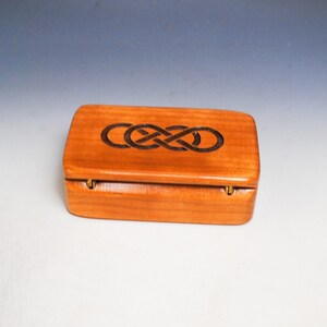 Small Wooden Box With Engraved Double Infinity on Cherry Handmade Wood ...