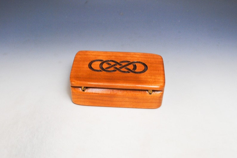 Small Wooden Box With Engraved Double Infinity on Cherry - Etsy
