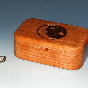 Wooden Box With Moon & Stars of Cherry Handmade Box for Treasures ...