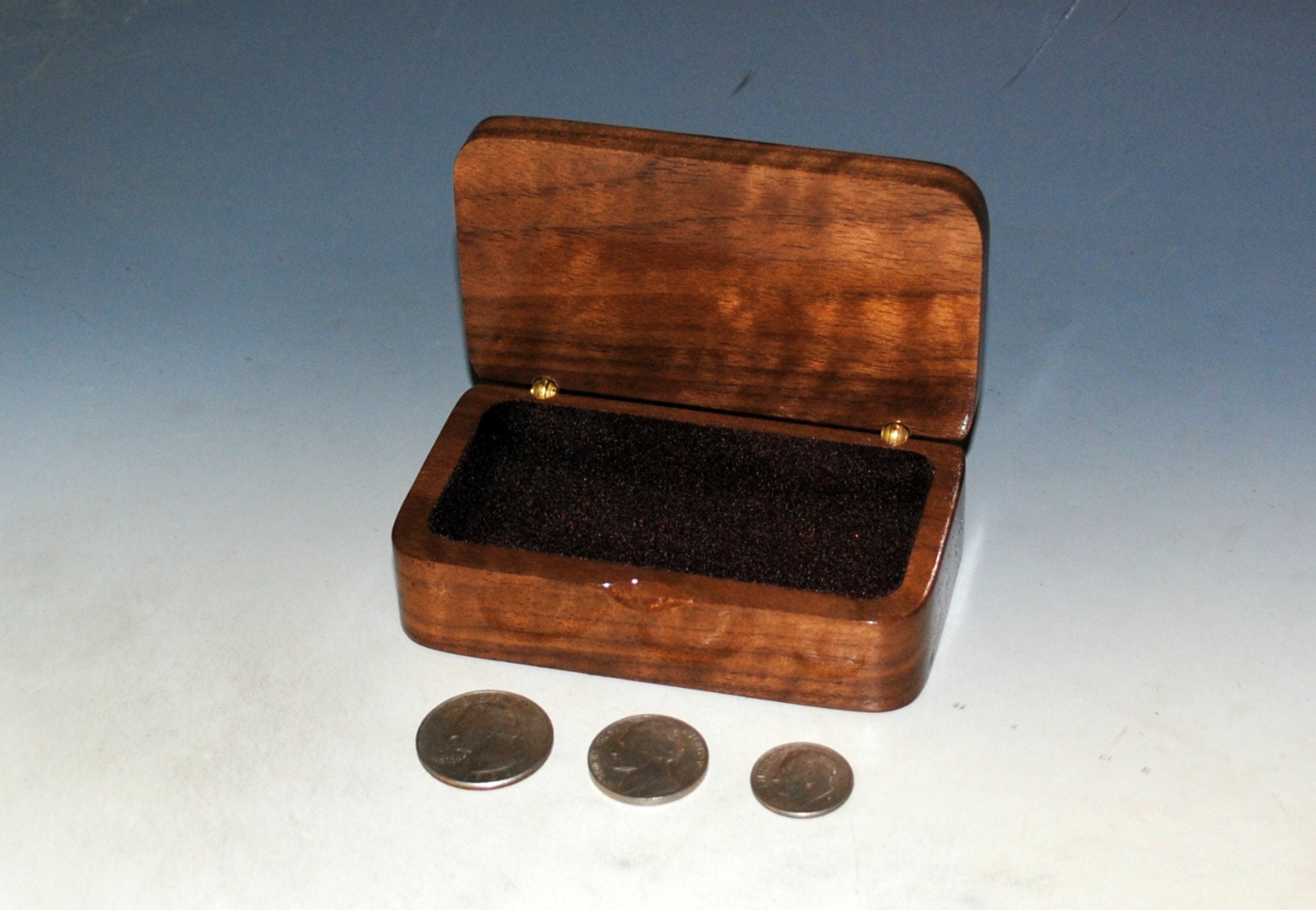 Very Small Wooden Box of Walnut With Zebrawood by BurlWoodBox | Etsy