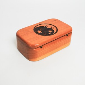 Wooden Box With Moon & Stars of Cherry Handmade Box for Treasures ...