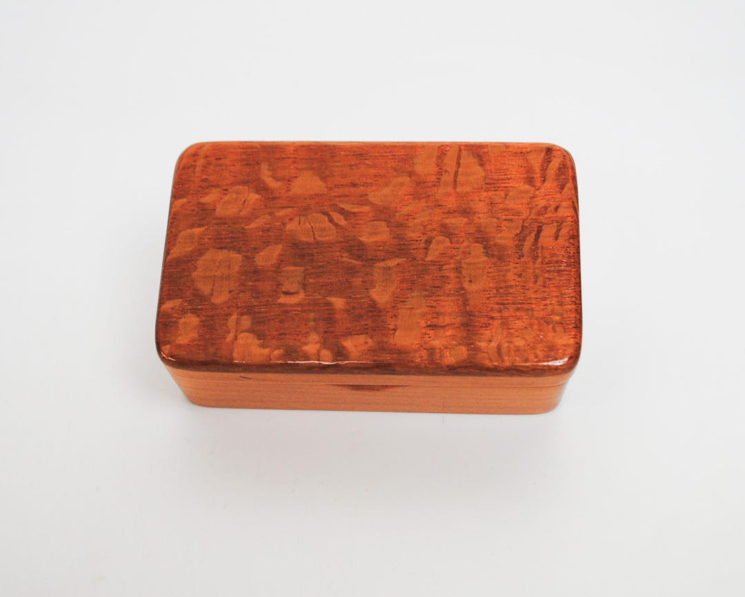 Very Small Wooden Box of Cherry & Lacewood Handmade by Burlwoodbox - Etsy