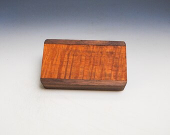Slide Top Small Wood Box of Walnut With Figured Walnut USA Made by ...