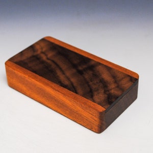 Slide Top Small Wood Box of Mahogany With Figured Walnut USA - Etsy
