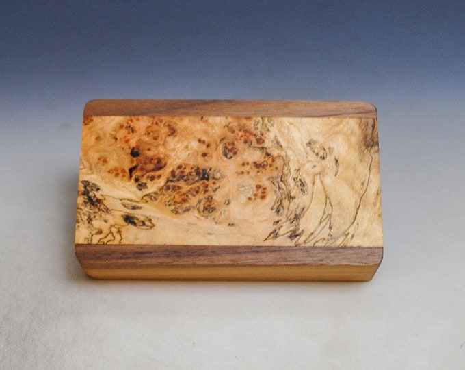 Slide Top Small Wood Box of Walnut With Spalted Maple USA - Etsy