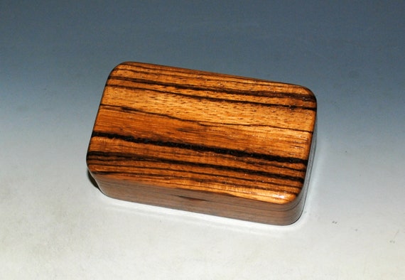 Very Small Wooden Box of Walnut With Zebrawood by BurlWoodBox | Etsy
