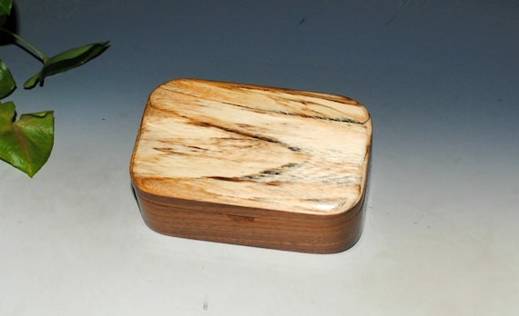 Spalted Elm on Walnut Wooden Trinket Box Handmade in the USA | Etsy
