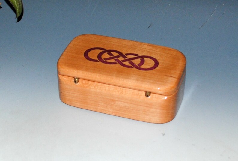 Wooden Trinket Box With Double Infinity of Cherry & Purple | Etsy