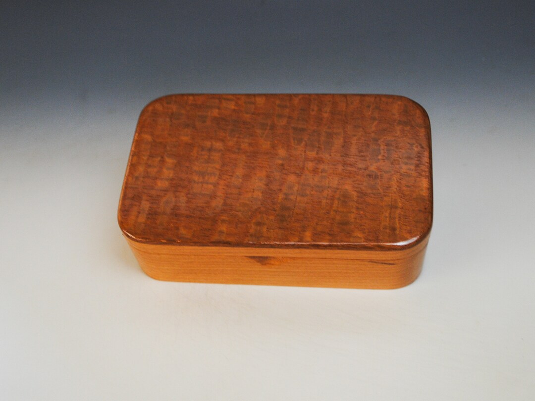 Wooden Box of Lacewood on Cherry Handmade Wood Treasure Box With Hinged ...