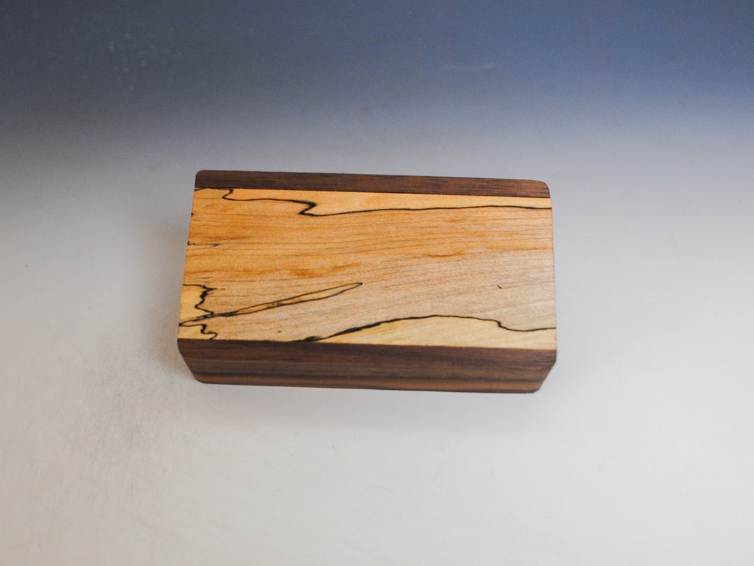 Slide Top Small Wood Box of Walnut With Spalted Maple USA Made by ...