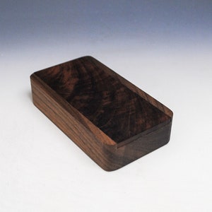 Slide Top Small Wood Box of Walnut With Figured Walnut USA Made by ...
