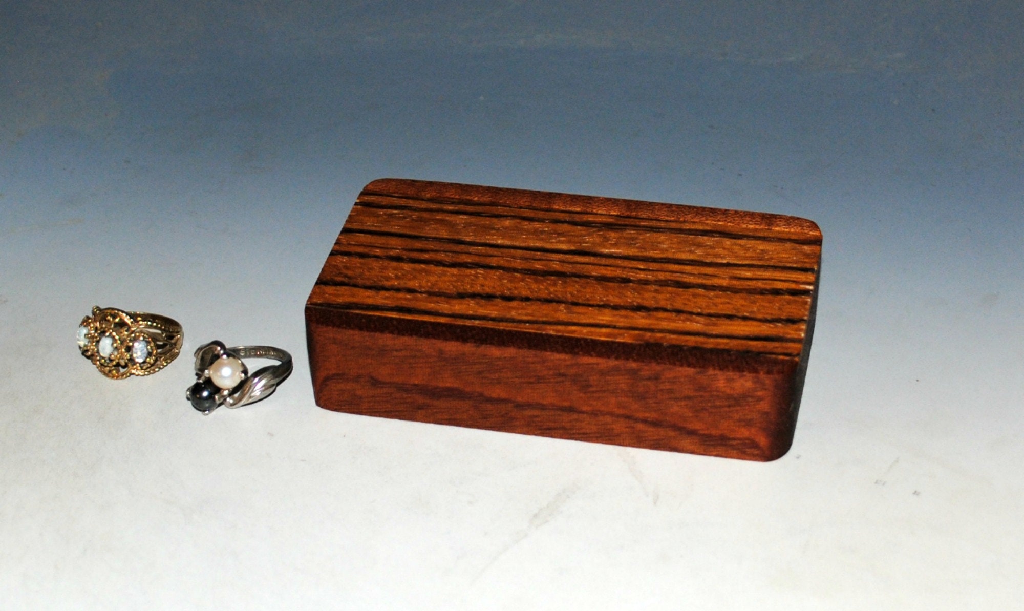 Slide Top Small Wood Box of Mahogany With Zebrawood USA Made | Etsy