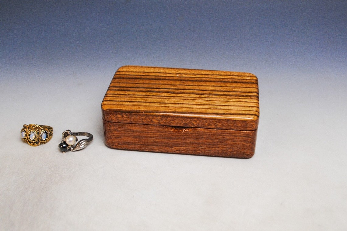 Very Small Wooden Box of Mahogany With Zebrawood by - Etsy