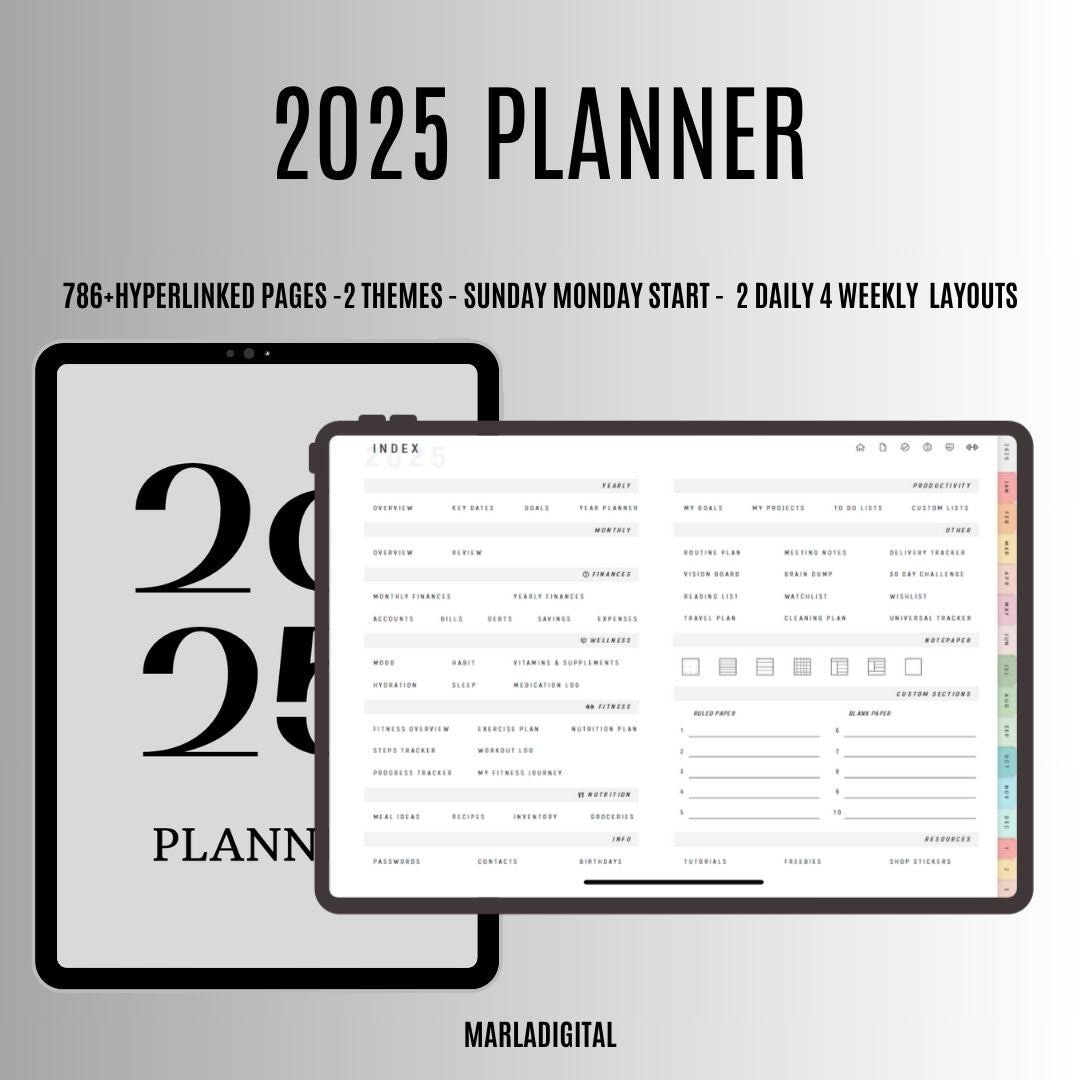 All-in-one 2025 - 2026 Undated Digital Planner – Goodnotes - Notability ...