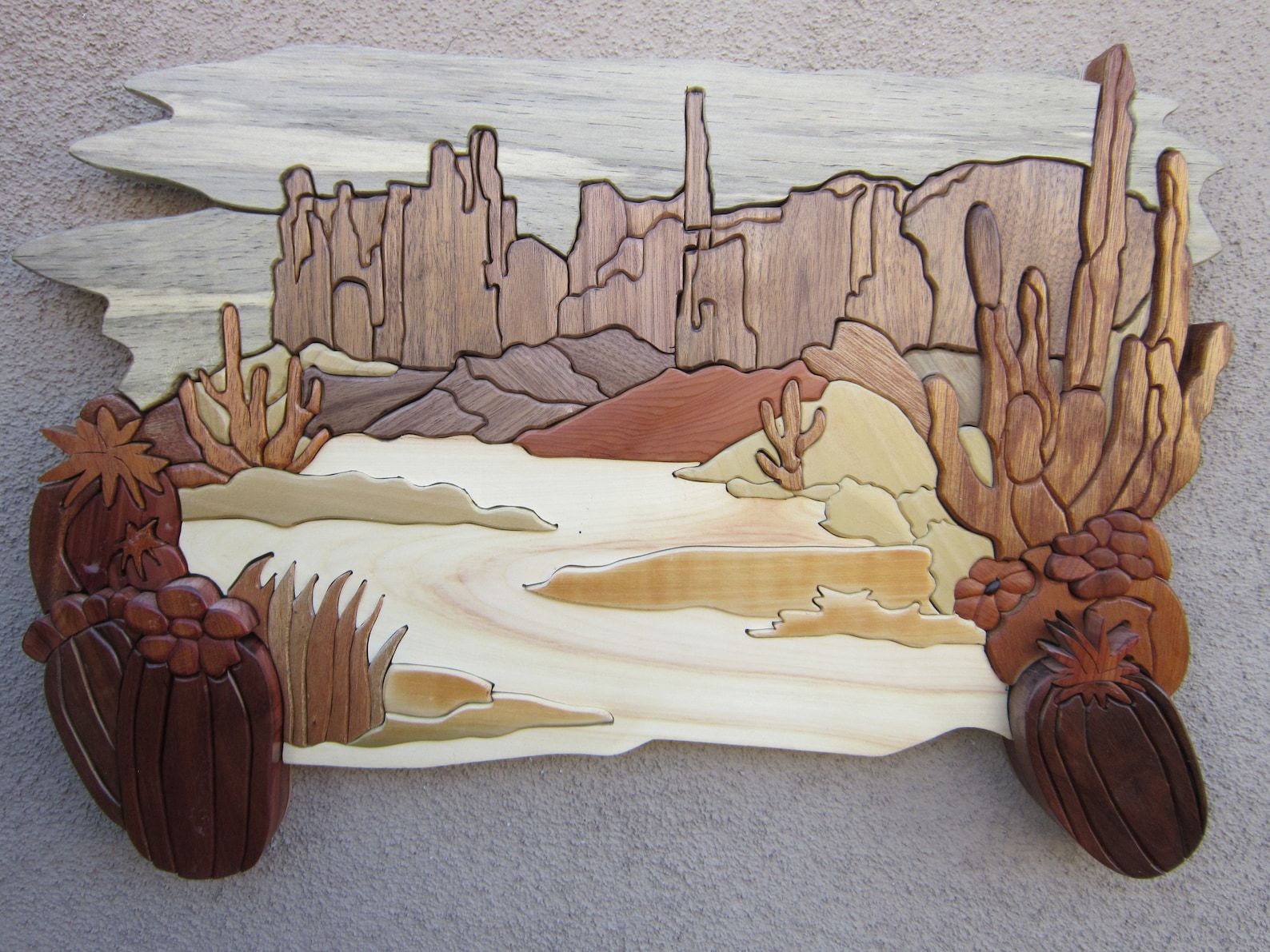 Southwest Landscape INTARSIA - Etsy