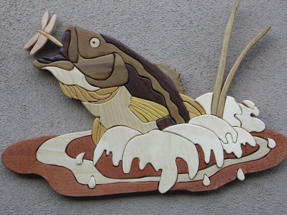 Intarsia Fish Large Mouth Bass - Etsy
