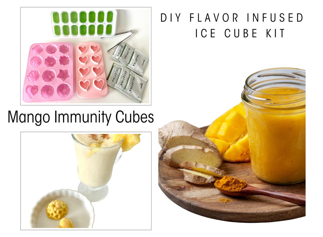 DIY Mango Immunity Ice Cube Kit 3 Tray, Flavor Infused Ice Cubes ...