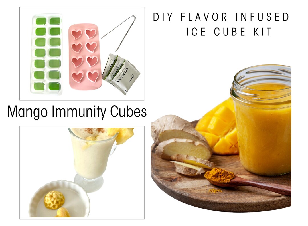 DIY Mango Immunity Ice Cube Kit 2 Tray, Flavor Infused Ice Cubes, Mango ...
