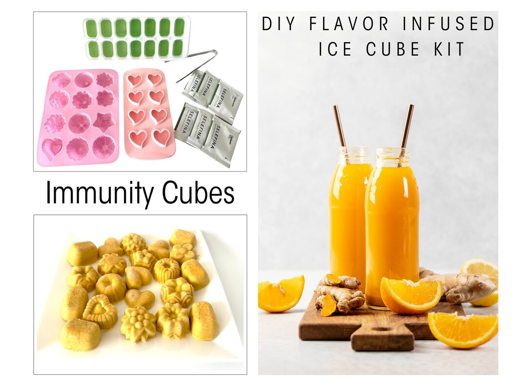 DIY Immunity Ice Cube Kit 3 Tray, Flavor Infused Ice Cubes, Tumeric ...