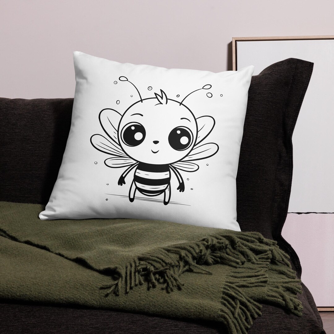 Basic Pillow Happy Bee - Etsy
