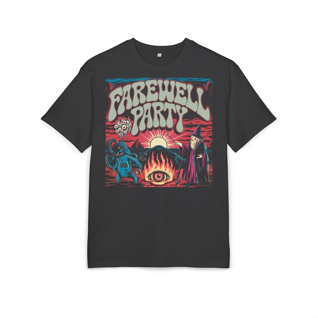 Retro Farewell Party Oversize Tee, 70s Style Graphic Shirt, Unisex T ...