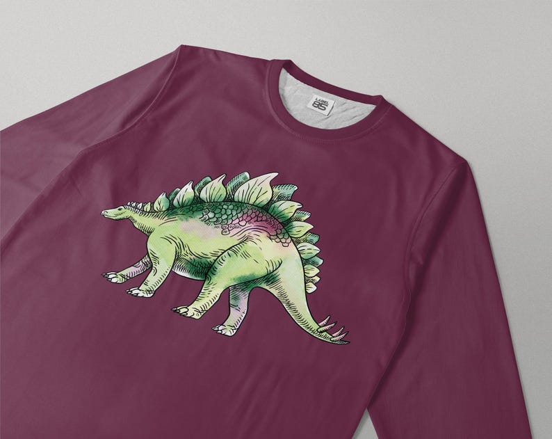 Watercolor Dinosaurs Hand Drawn Png Clipart, Stegosaurus, Tyrannosaur ...