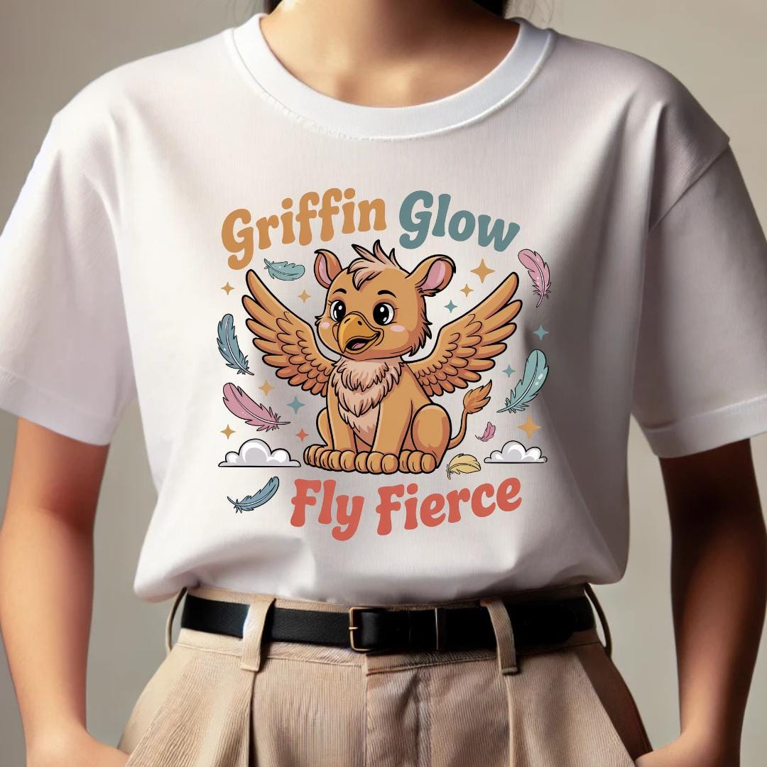 Griffin Glow PNG – Cute Fierce Griffin Clipart With Wings, Feathers and ...