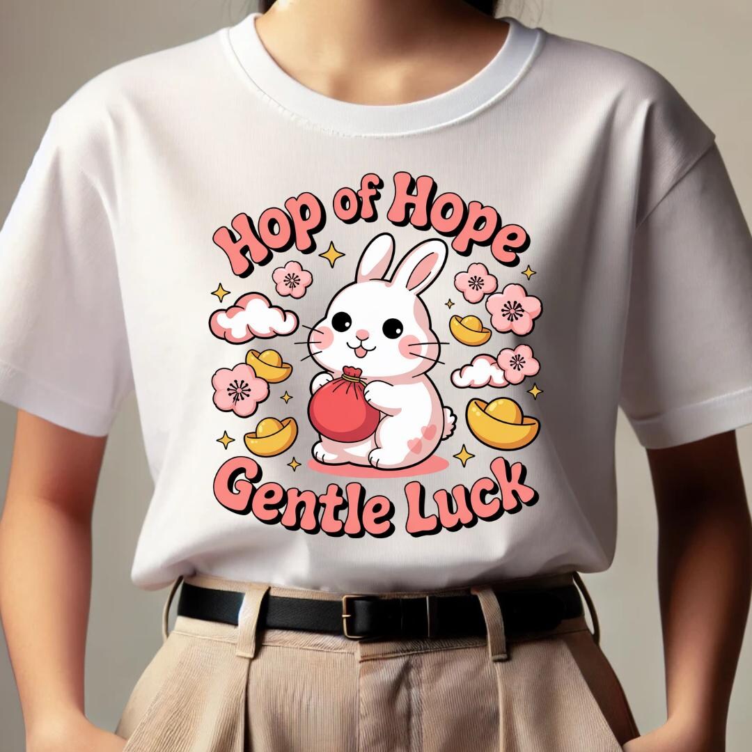 Gentle Luck Bunny PNG – Hop of Hope Rabbit With Gold and Sakura Clipart ...