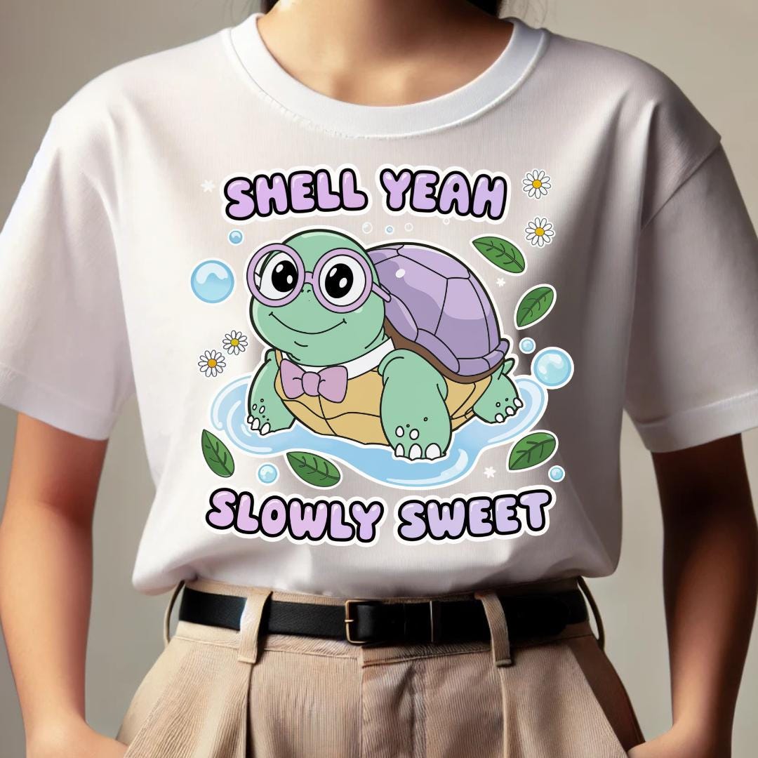 Shell Yeah Turtle PNG – Cute Kawaii Tortoise Clipart With Glasses ...