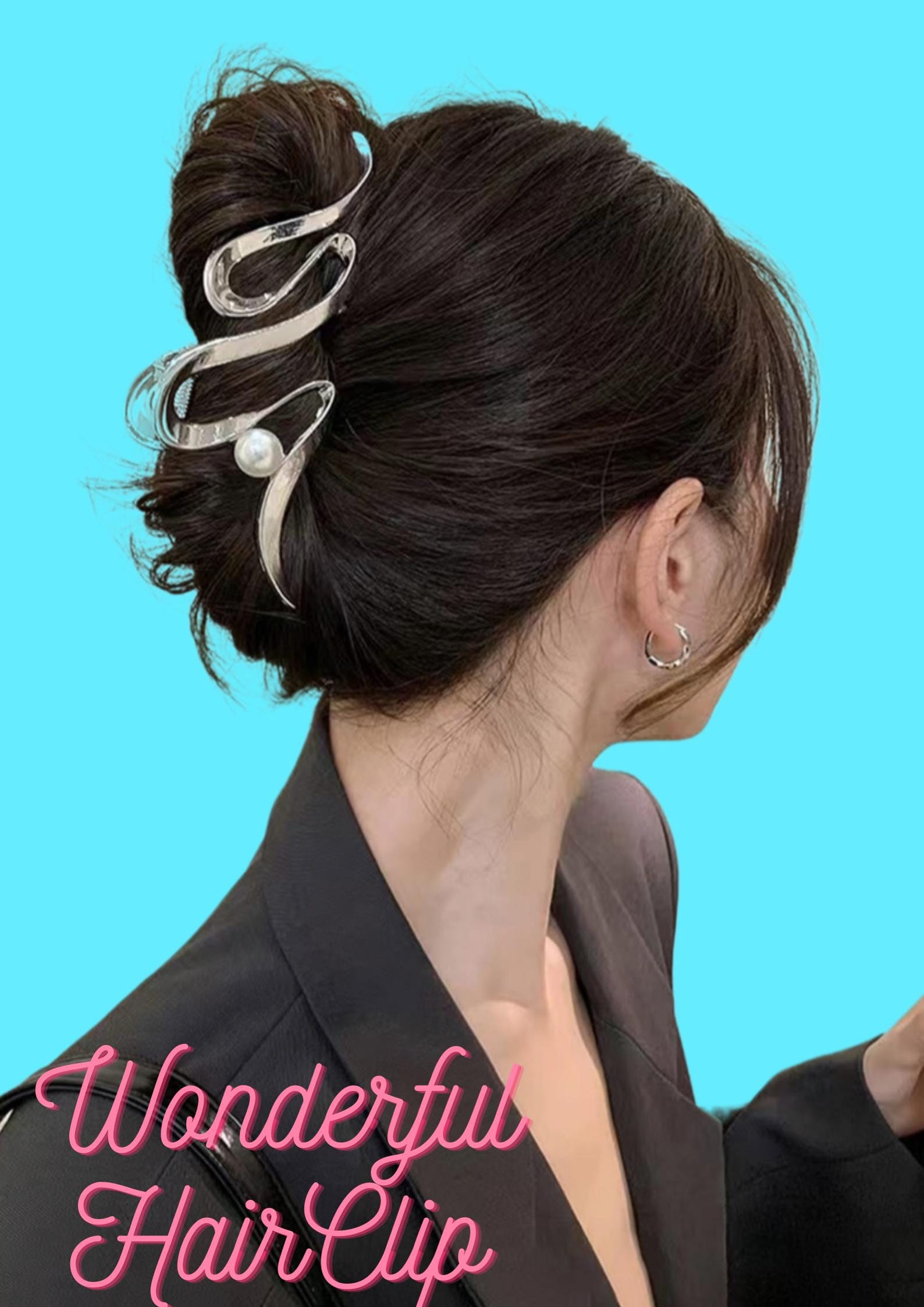 Structured Hair Claw for Thick Hair, Strong Hold Jaw Hair Clamps ...