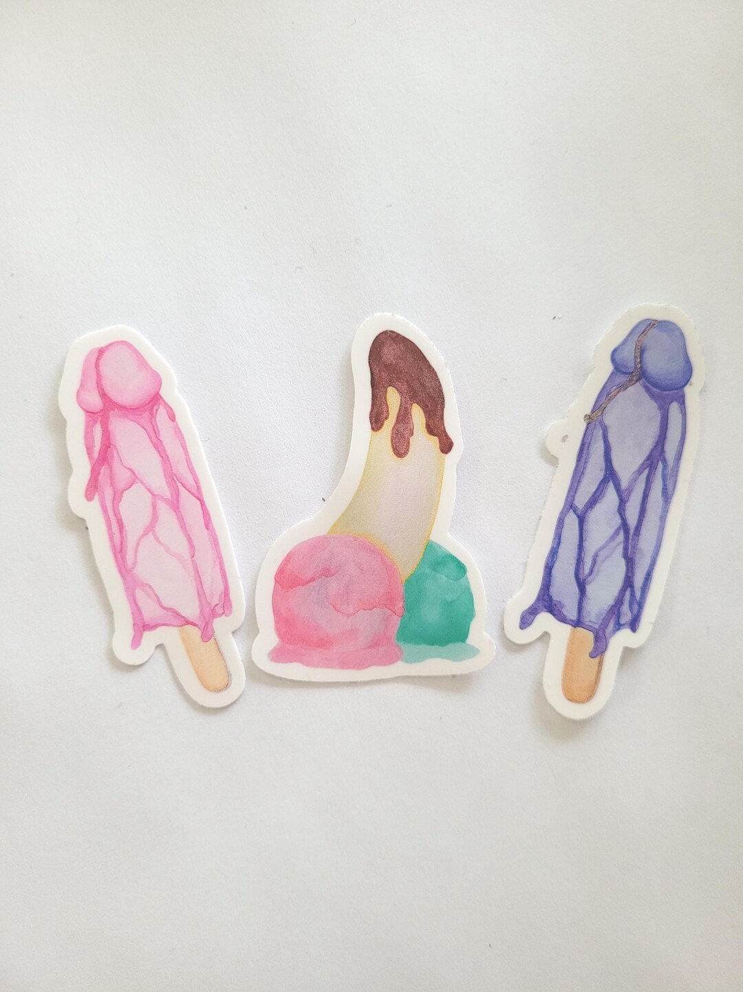 3 Frozen Peen Pack Ice Cream Sunday Dick and Two Dicksicles Sticker - Etsy