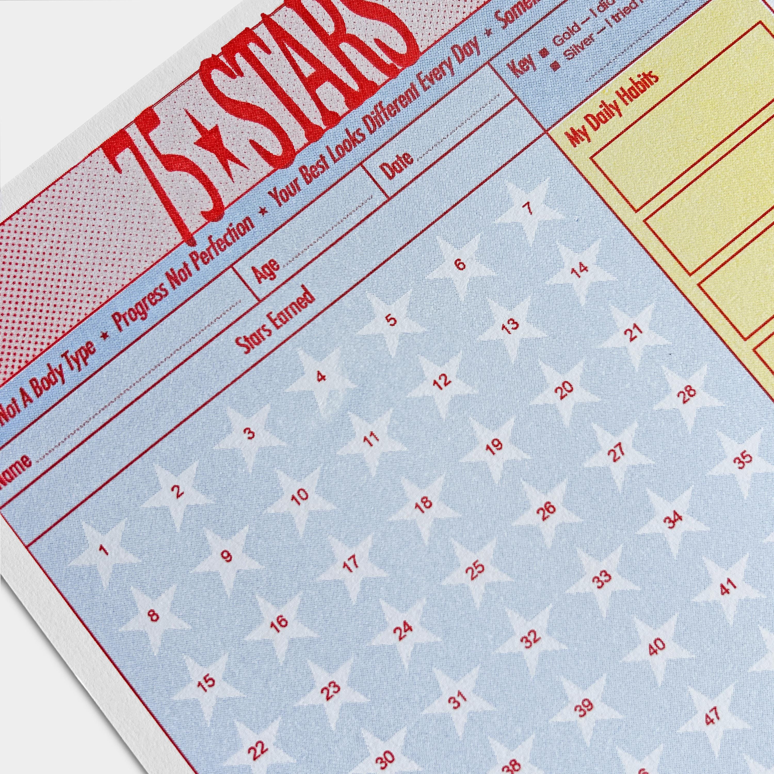 75 Day Habit Tracker Star Chart: Daily Progress Stickers & Magnet - Etsy