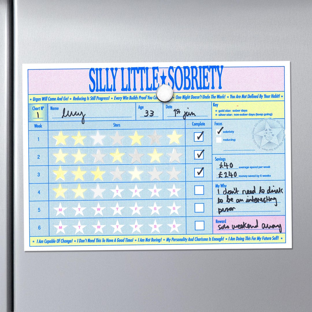 Adult Sobriety Reward Chart: 6-week Alcohol-free Sober-curious Habit ...