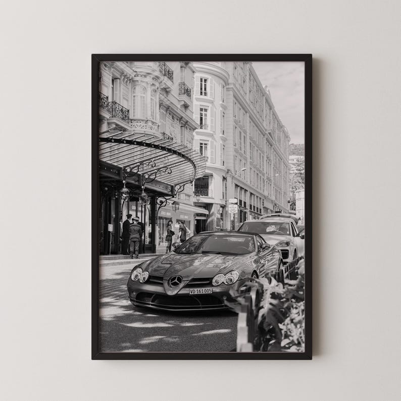 Mercedes SLR Poster: Black and White Luxury Car Art - Etsy