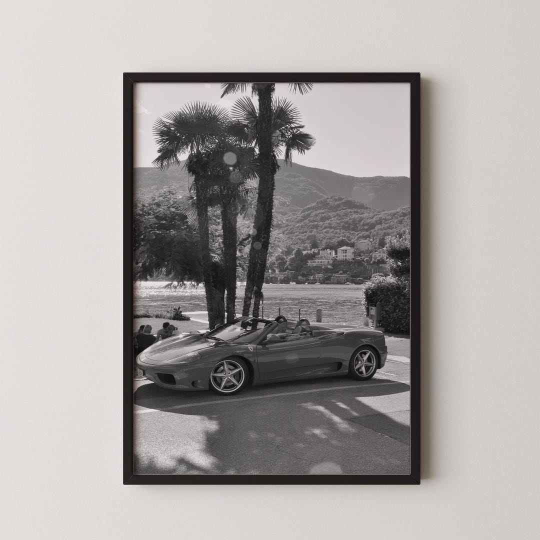Ferrari 360 Modena Poster | Classic Black and White Car Photography ...