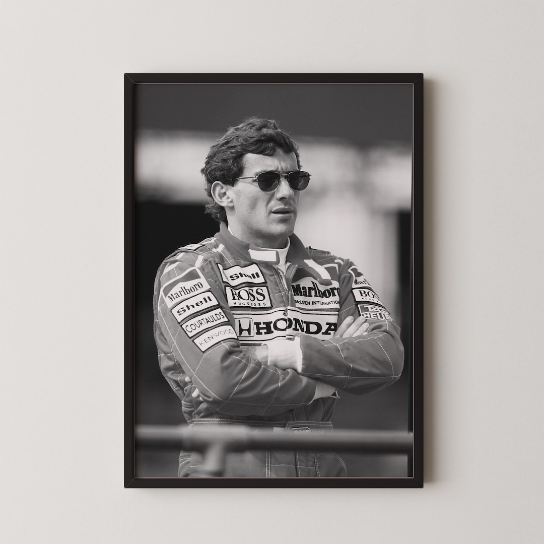 Ayrton Senna Black and White Portrait | Vintage Racing Art Print - Etsy