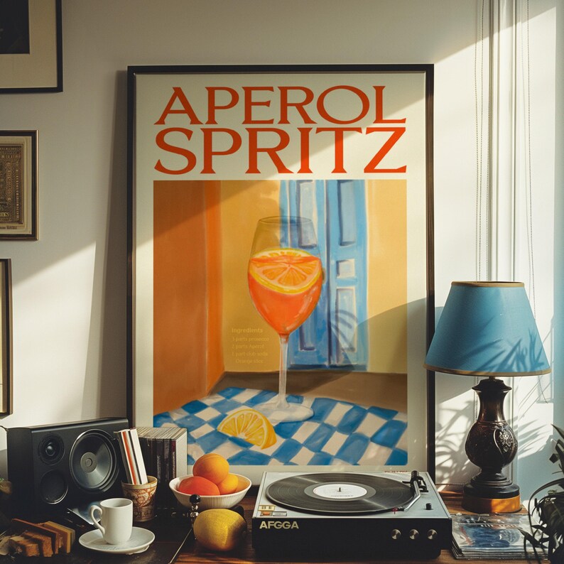 Aperol Spritz Vintage Bar Poster | Iconic Beverage Wall Art - Etsy