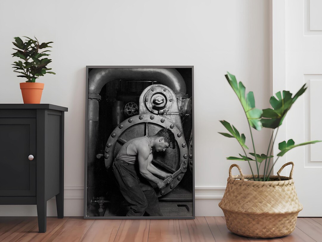 Mechanic Art Print | Black and White Photo, Vintage Wall Decor - Etsy