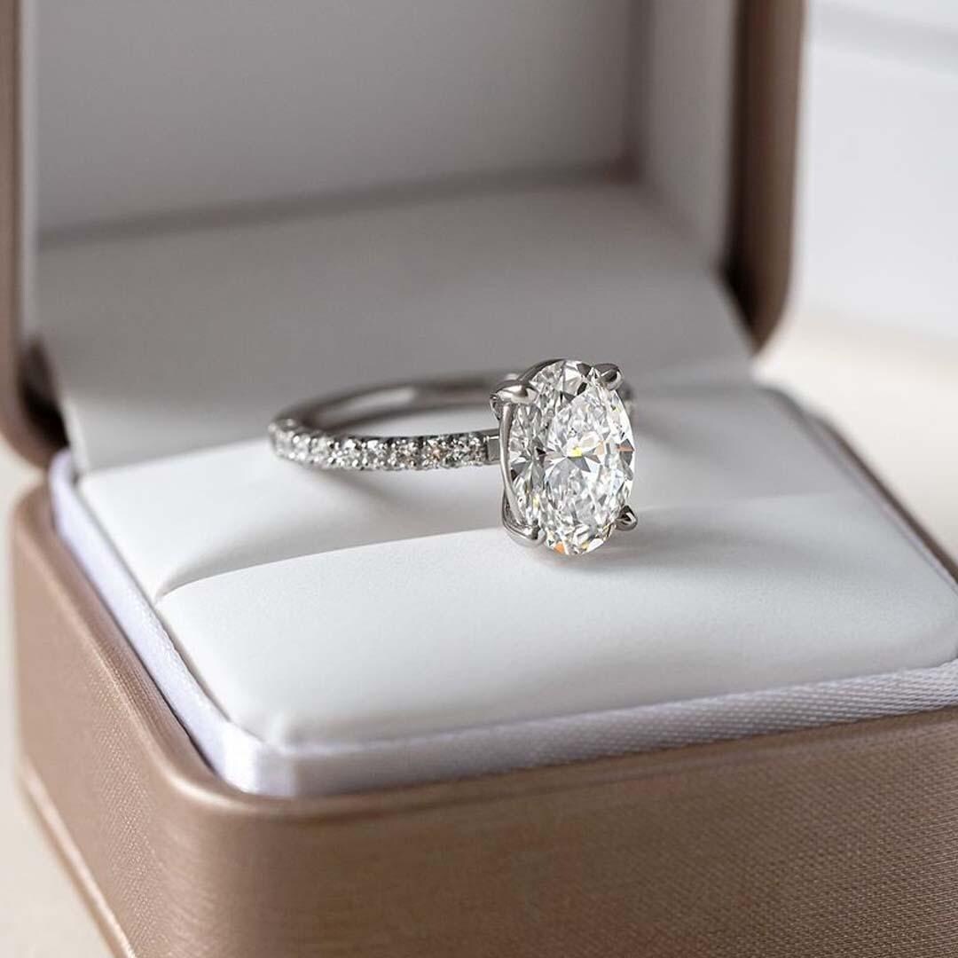 Real Oval Lab Grown Diamond Engagement Ring Oval Lab Diamond ...