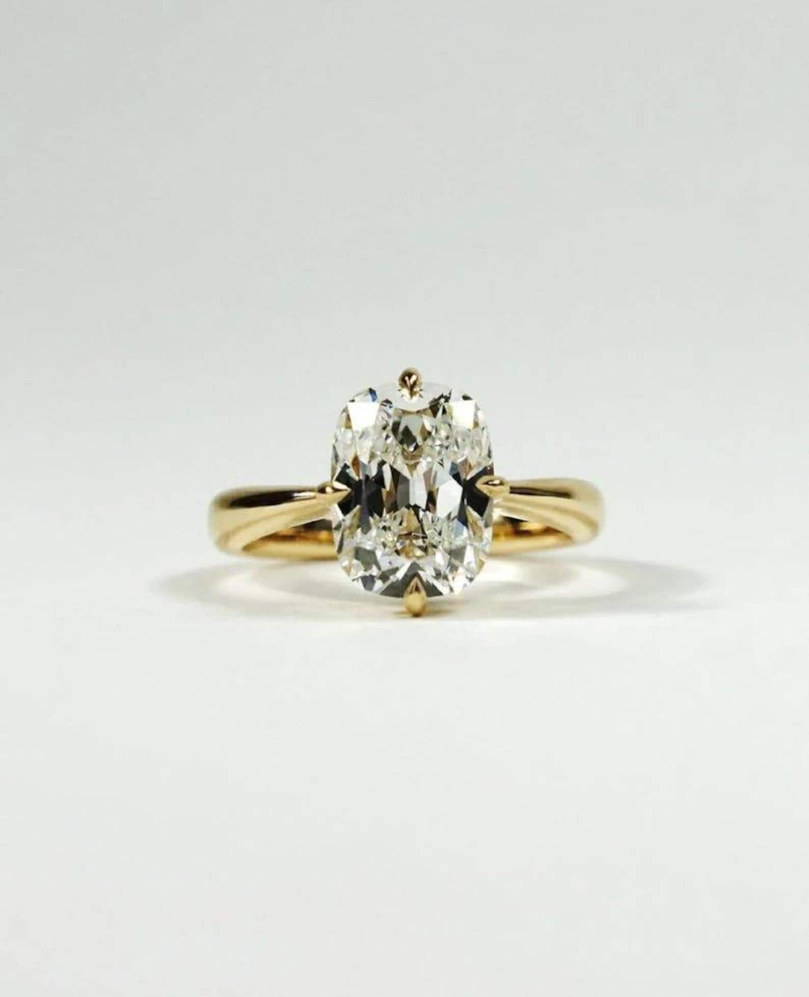 Cushion Cut Solitaire Engagement Ring, IGI Certified Lab Grown Diamond ...