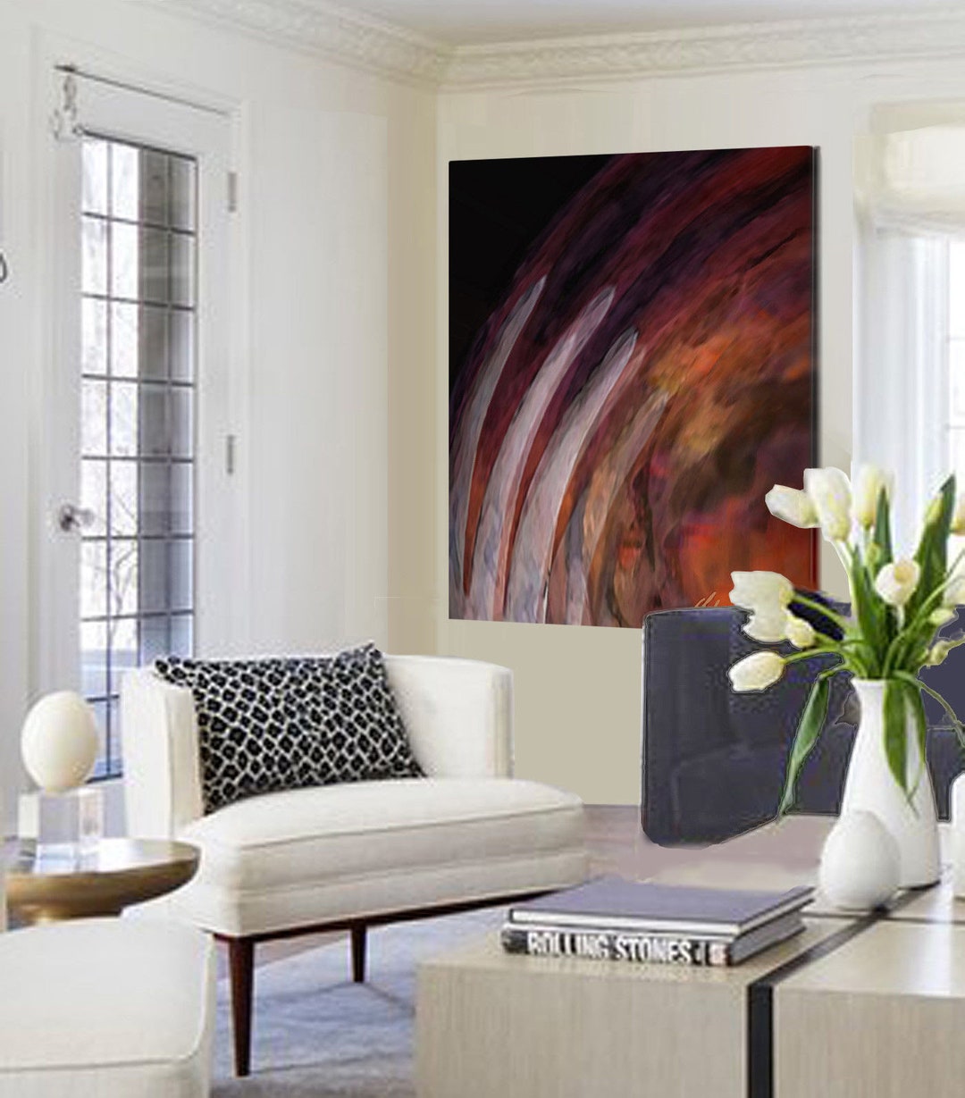 PONDERING Abstract Art Canvas Print of Original Digital Photo Painting ...
