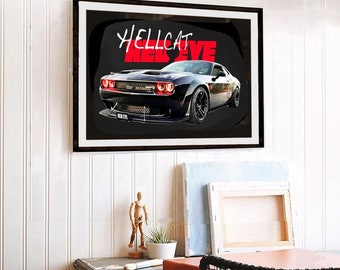 Dodge Challenger Hellcat - Etsy