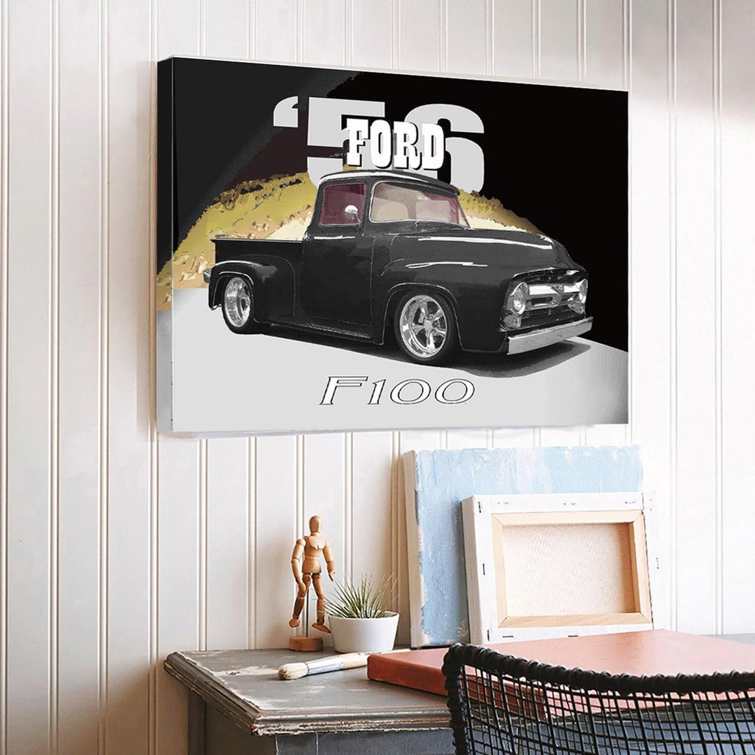 CANVAS '56 Ford F100 Garage Decor Man Cave - Etsy